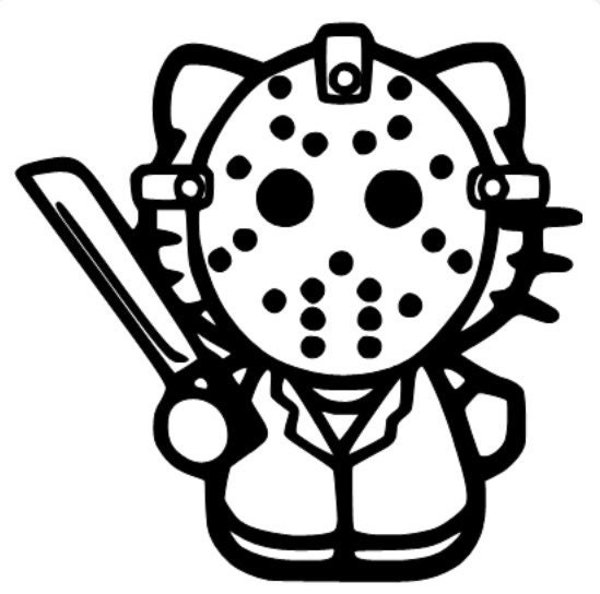 Jason Kitty Vinyl Decal | Etsy