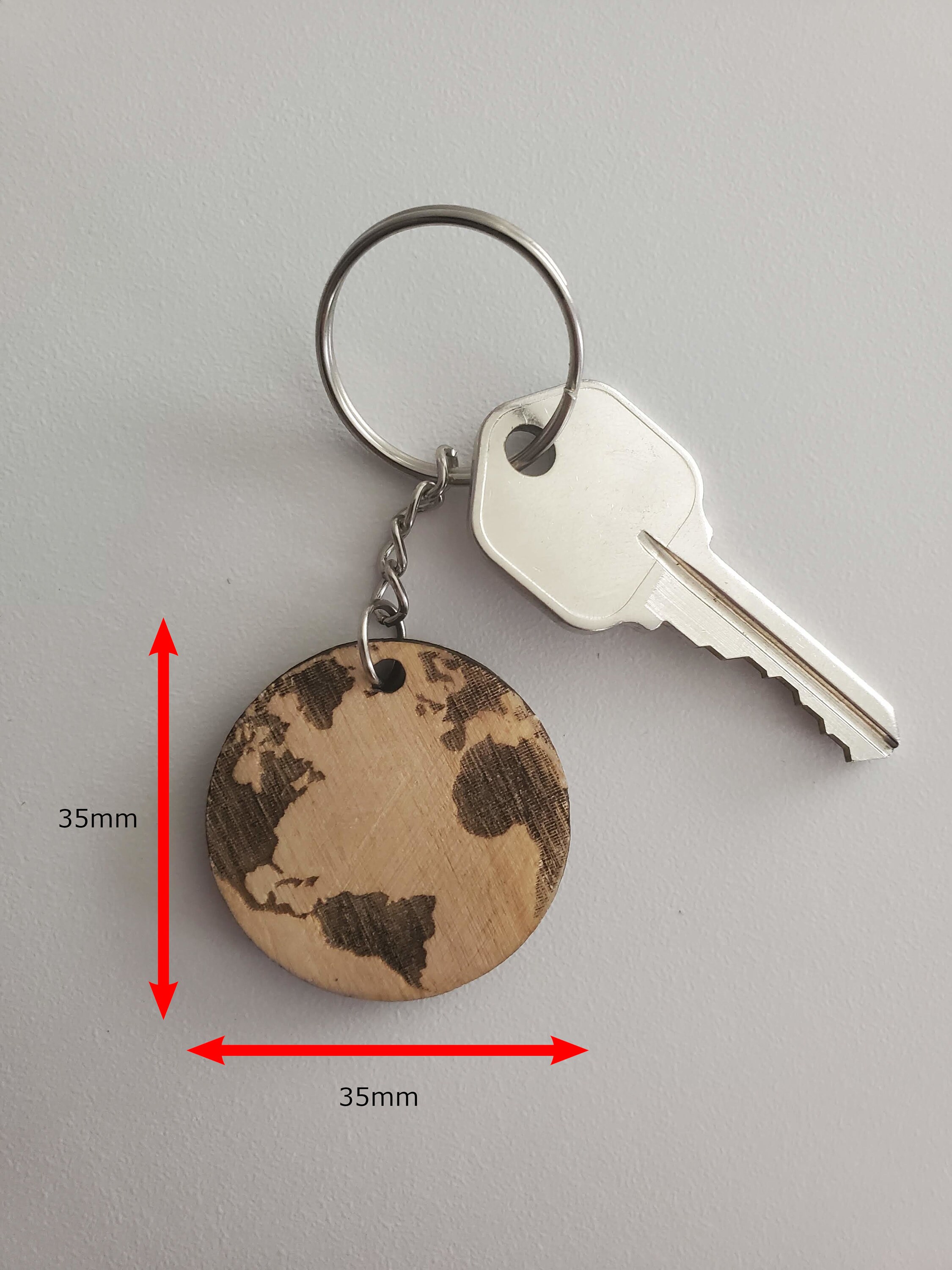 Globe Wood Keychain World Earth Globe Keychain Gift for - Etsy