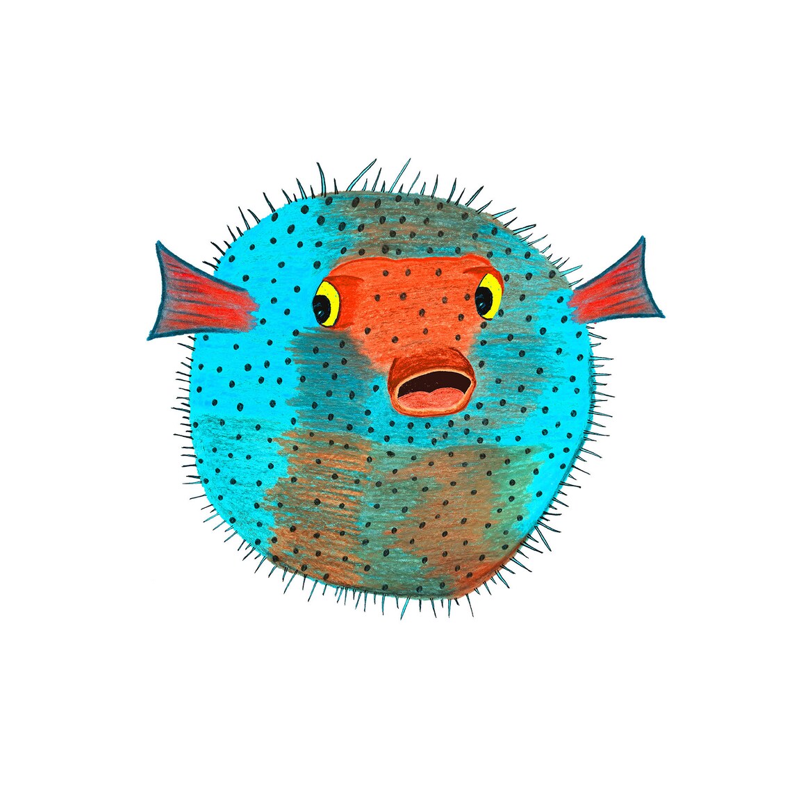 Pufferfish Print. Sea Art - Marine Life - Animal - Ocean Print - Art ...