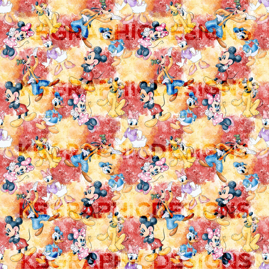 Mickey & Friends Seamless Pattern - Etsy