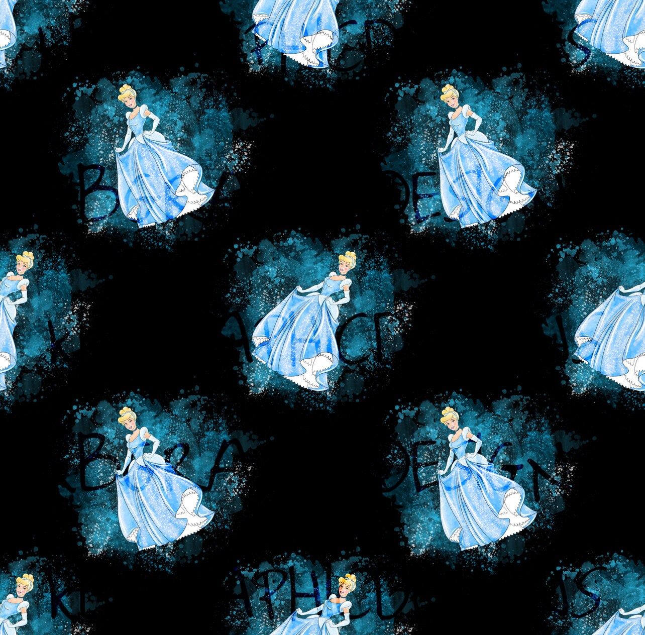 Cinderella Seamless Pattern - Etsy