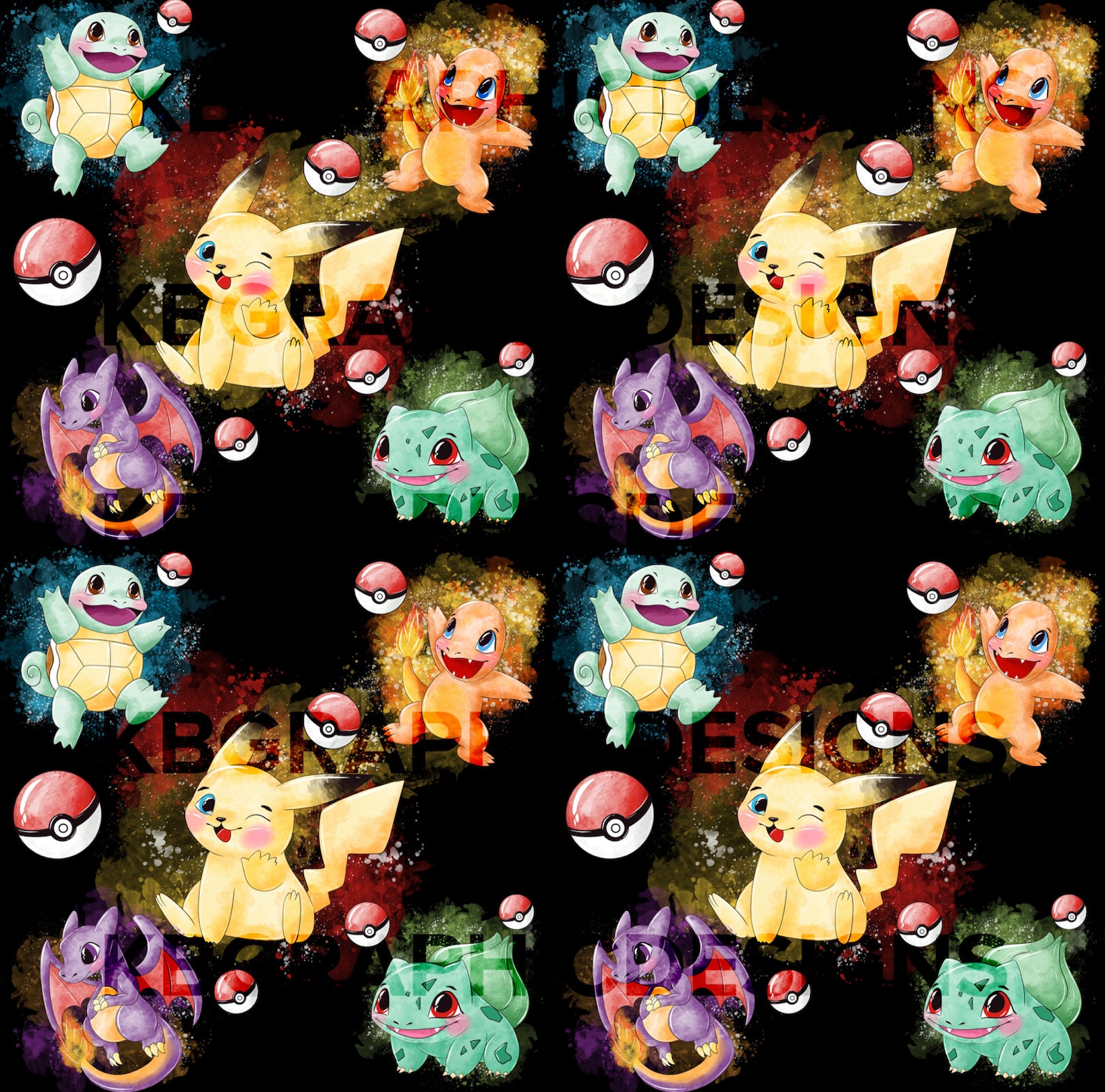 Pokémon Seamless Pattern - Etsy