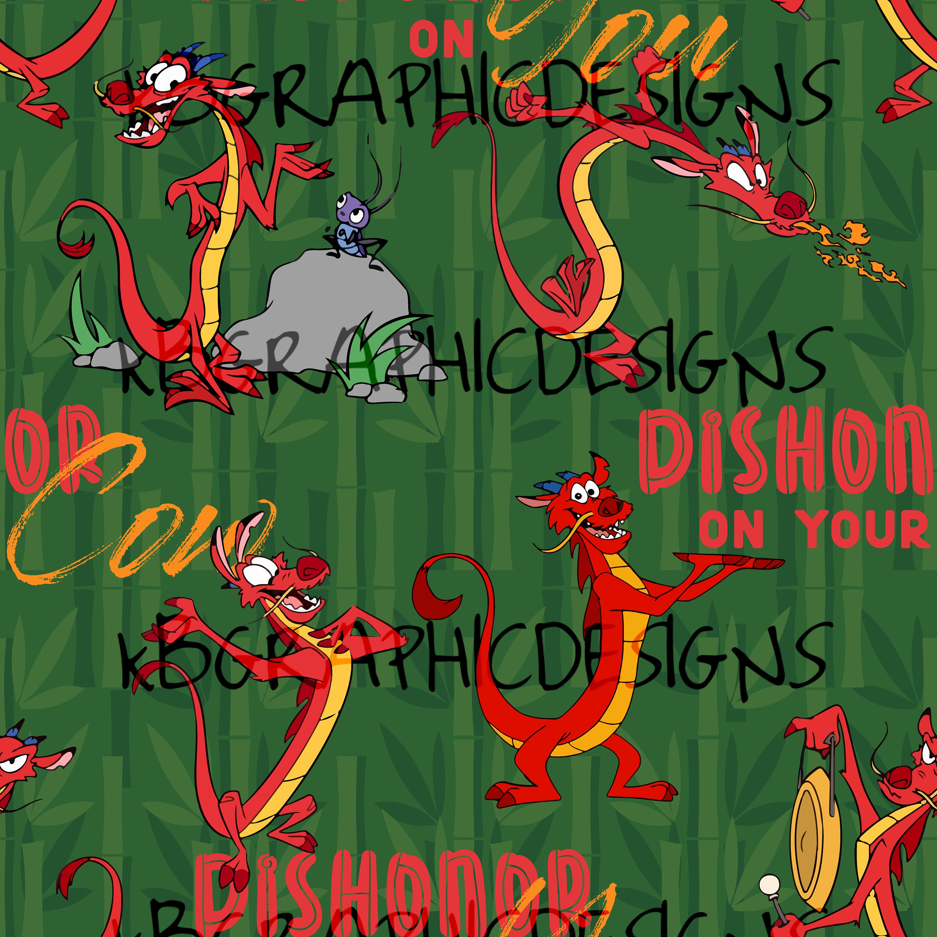 Mushu Seamless Pattern - Etsy