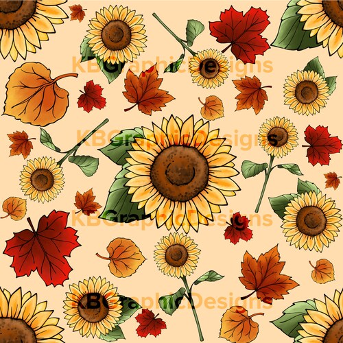 Floral Pumpkin Seamless Pattern Boho Floral Watercolour - Etsy