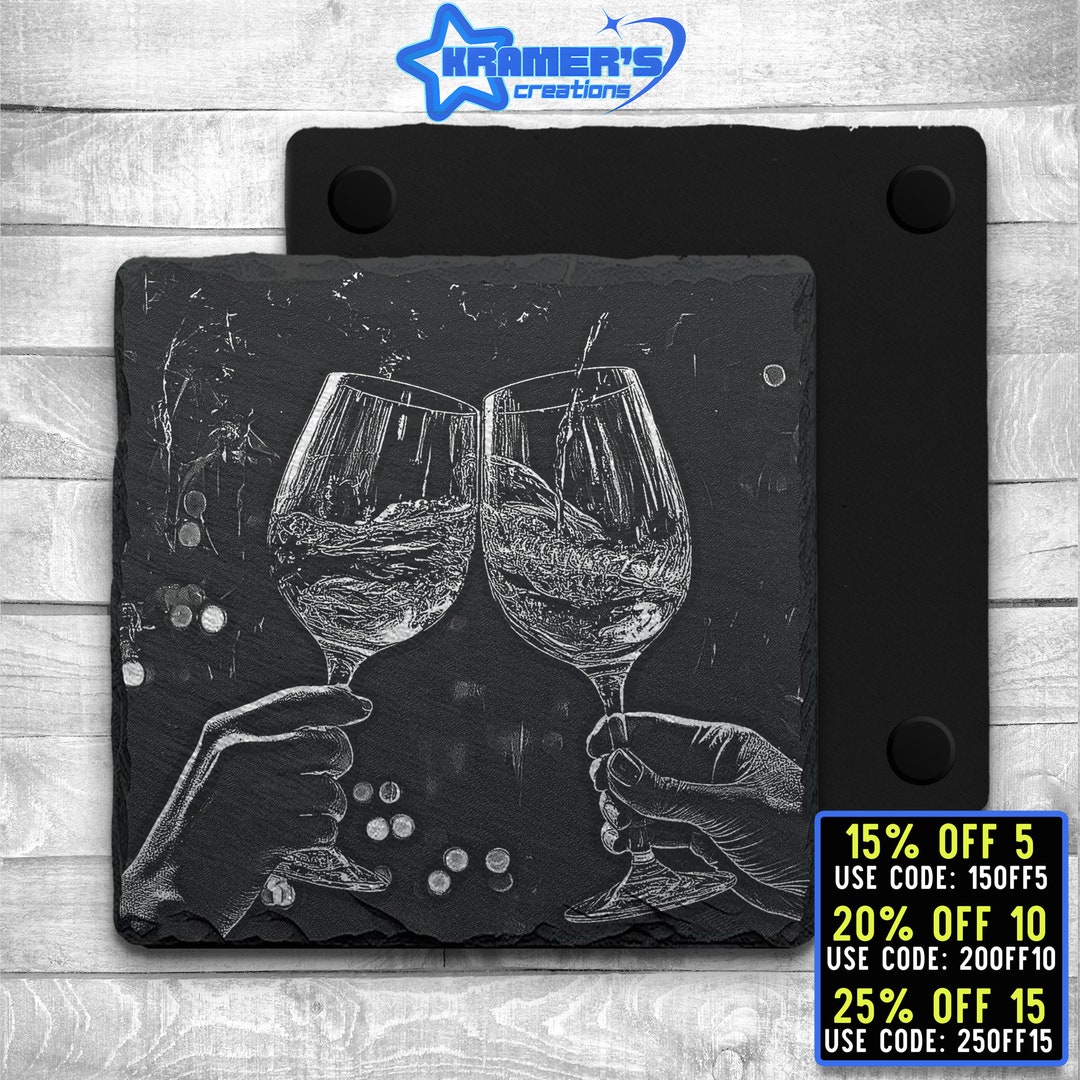 Laser Ready 3 Files New Years Cheers Coaster Engraving- Digital JPG ...
