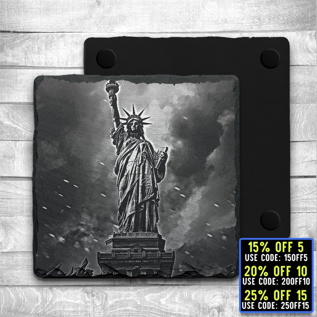 Laser Ready 3 Files Statue of Liberty Coaster Engraving- Digital JPG ...