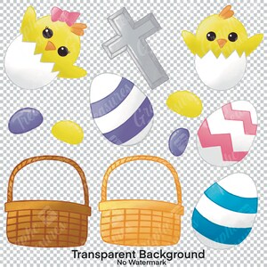 Easter Clipart 25 PNG Transparent Background Instant Download Digital ...