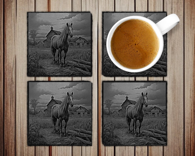 Glowforge Laser Ready Farm Animals Set of 10 Coaster Engraving- Digital ...