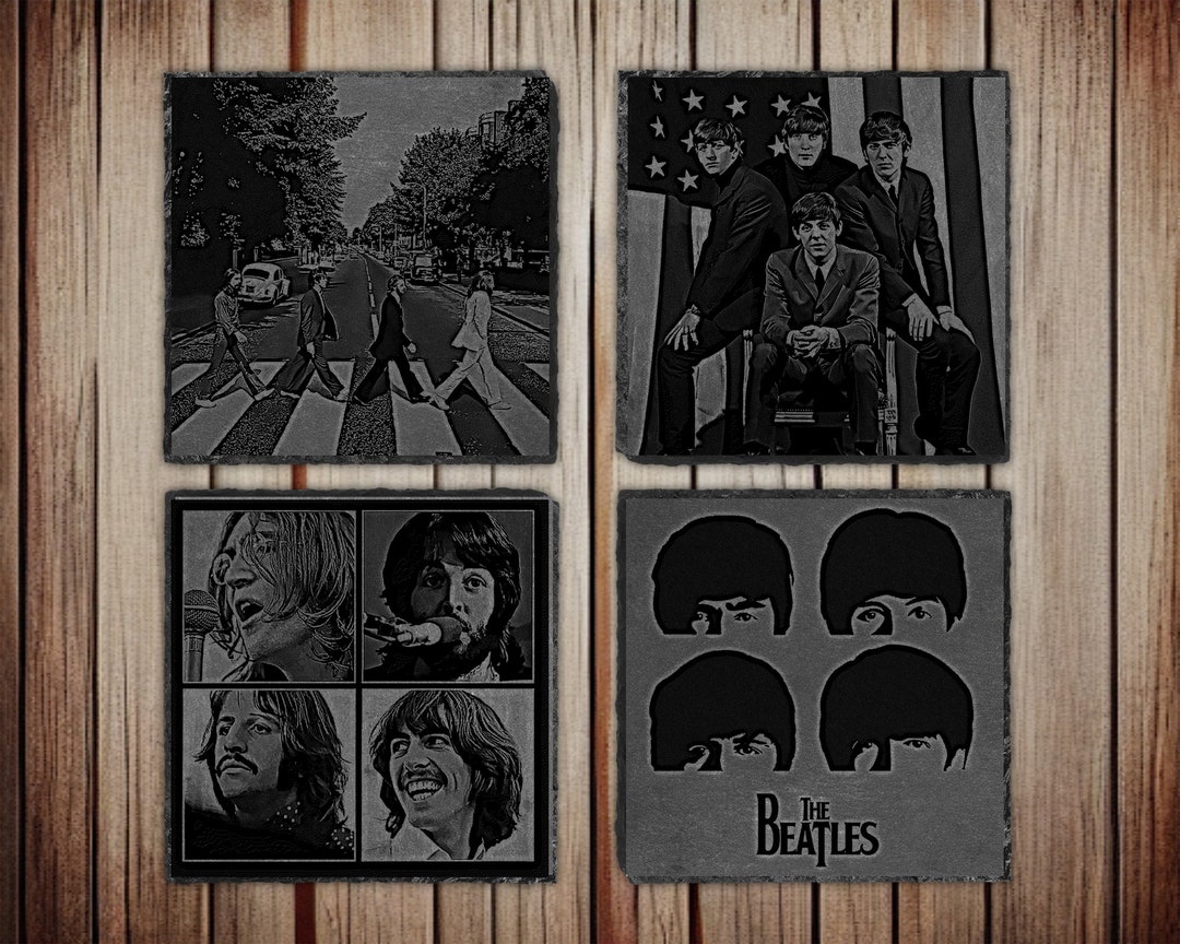 Glowforge Laser Ready File the Beatles Coaster Set Engraving - Etsy