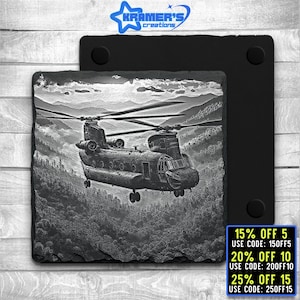 Laser Ready 3 Files Military Chinook Helicopter Coaster Engraving ...