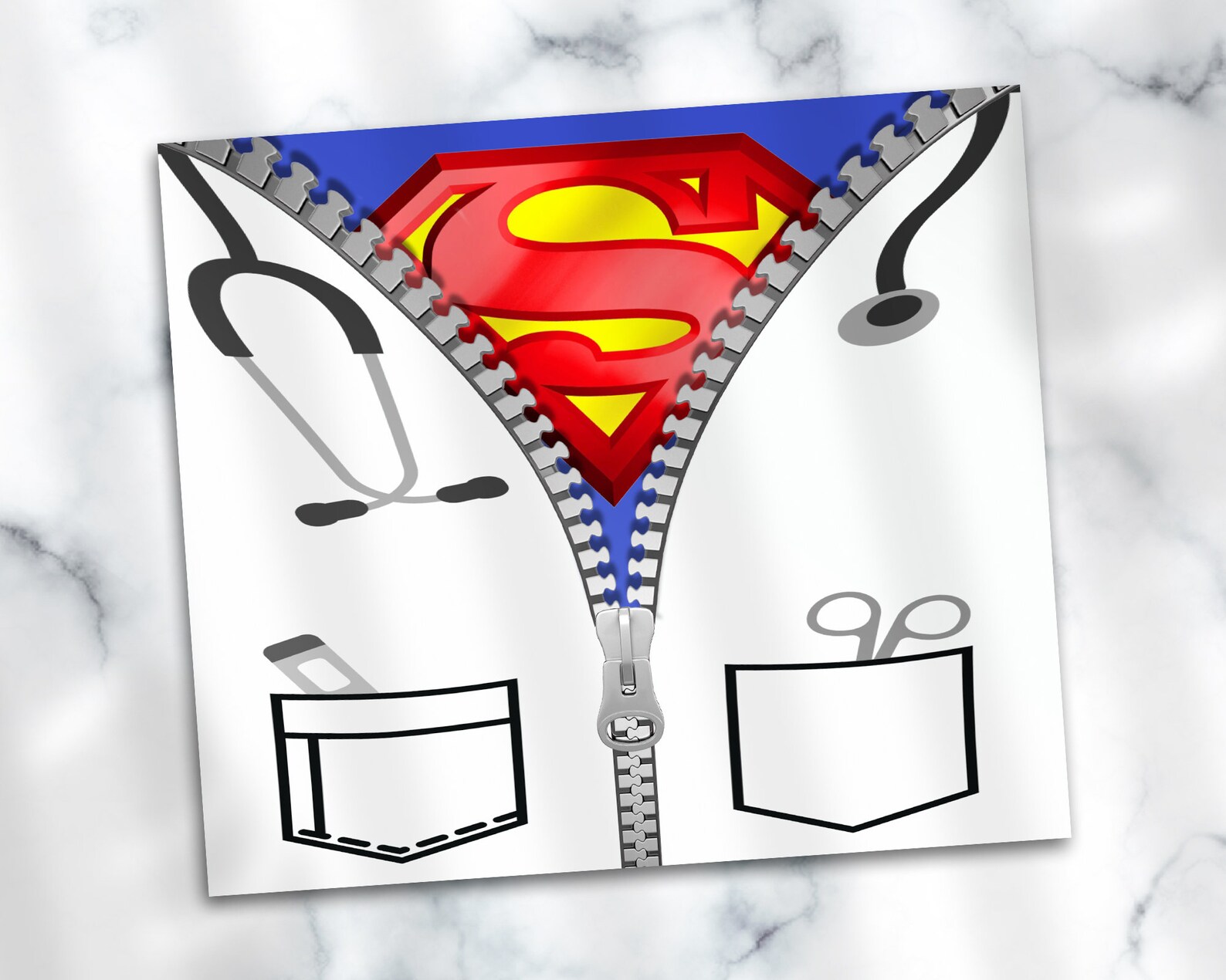 Super Hero CNA Doctor Nurse Lab Coat White 20oz Straight and Tapered ...