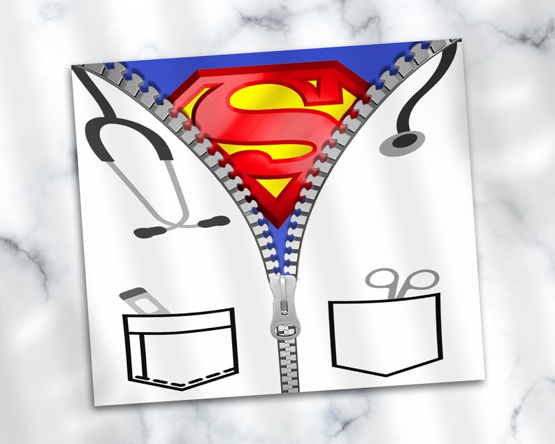 Super Hero CNA Doctor Nurse Lab Coat White 20oz Straight and Tapered ...