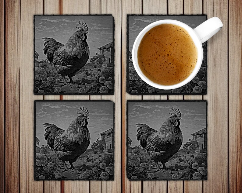 Glowforge Laser Ready Farm Animals Set of 10 Coaster Engraving- Digital ...