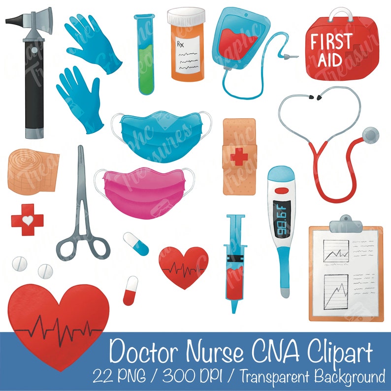 Doctor Nurse Medical CNA Clipart 22 PNG Transparent Background | Etsy