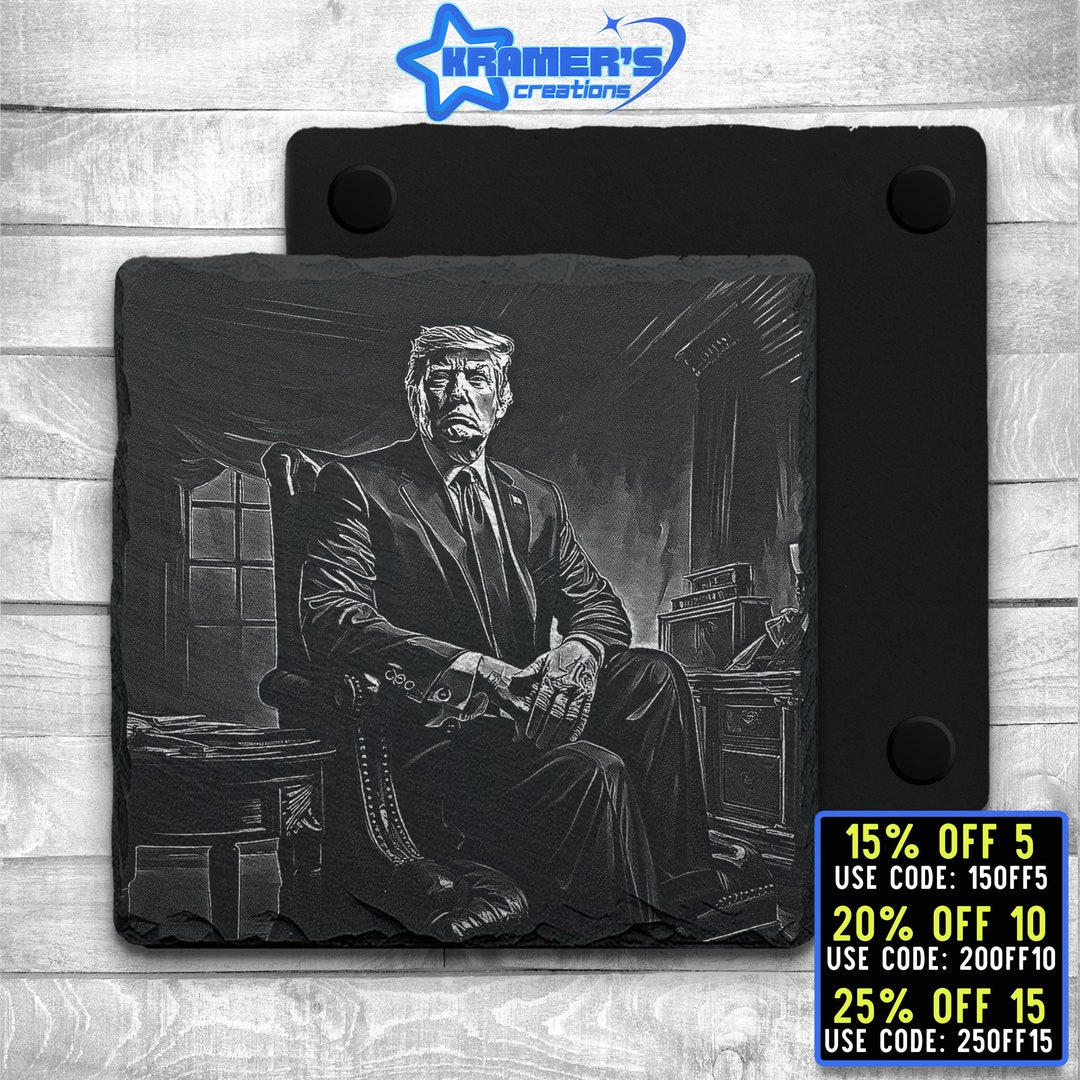 Laser Ready 3 Files Trump Coaster Engraving- Digital JPG, PNG, SVG File ...