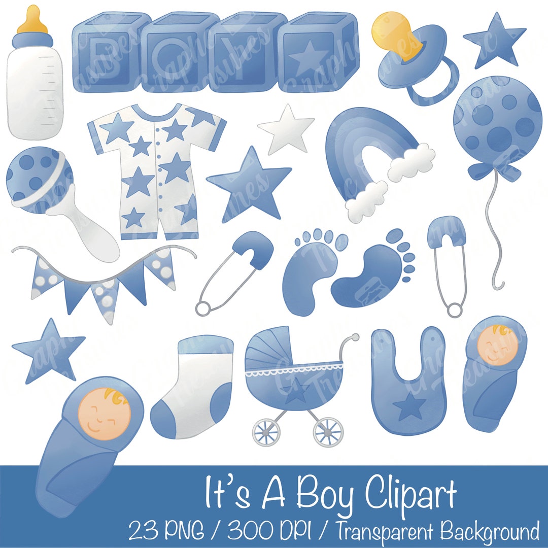 Its A Boy Baby Boy Clipart 23 PNG Transparent Background Instant ...