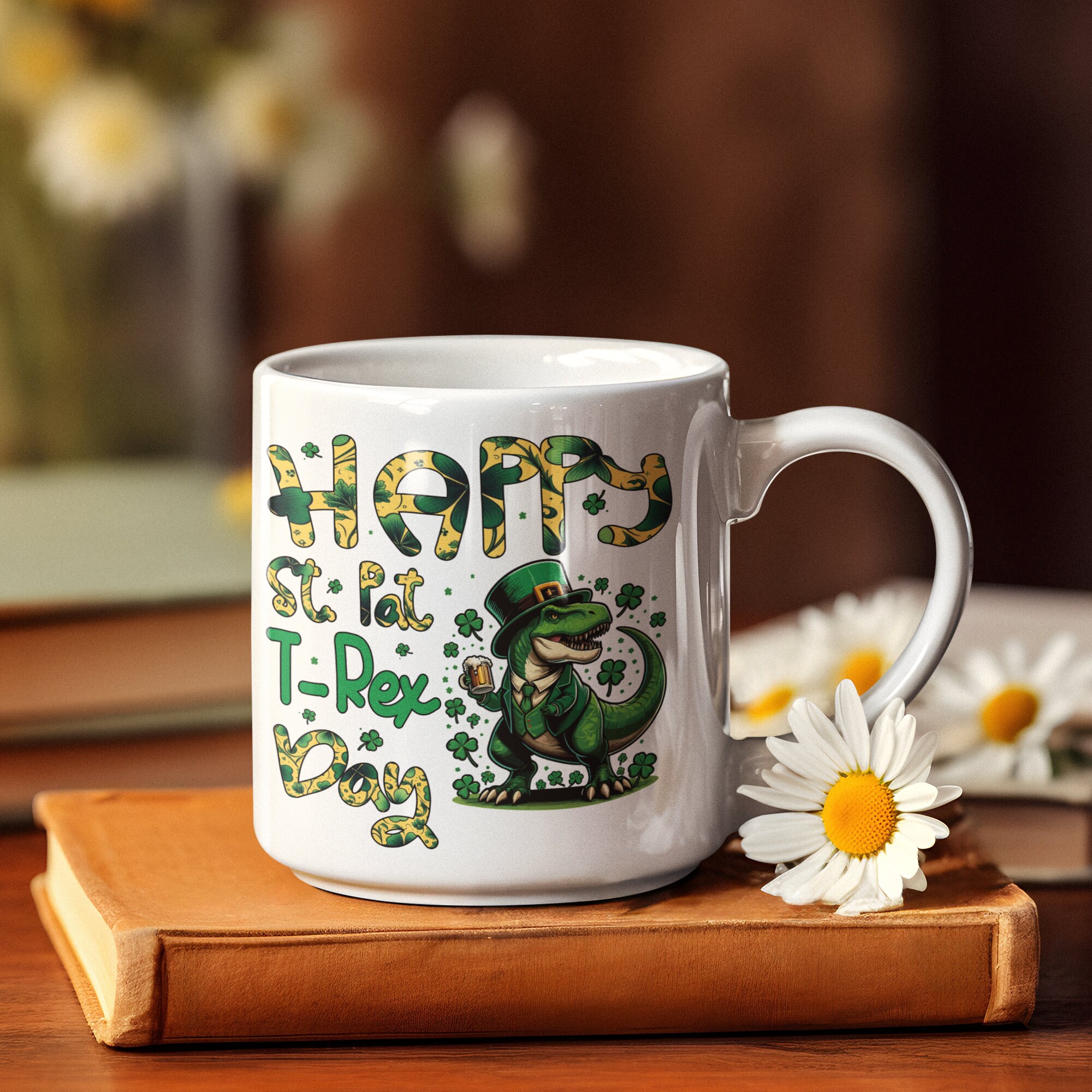 Happy St Pat T-rex Day PNG Sublimation, Funny Rex PNG, Clovers Png ...