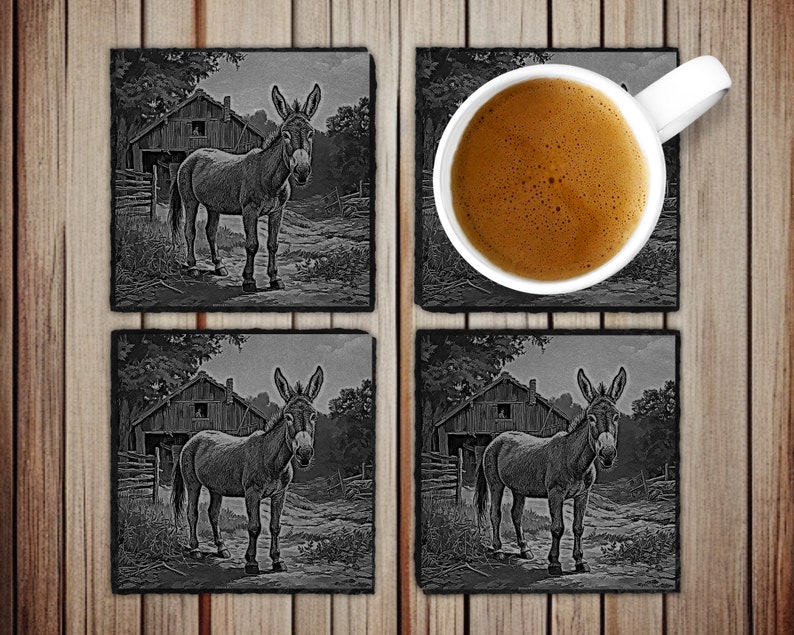 Glowforge Laser Ready Farm Animals Set of 10 Coaster Engraving- Digital ...