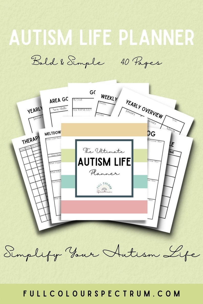 The Ultimate Autism Life Planner | PDF Printable Planner | Printer ...