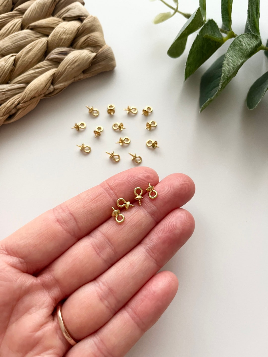 Gold Cap Screws: 4mm Jewelry Findings (2pcs) - Etsy