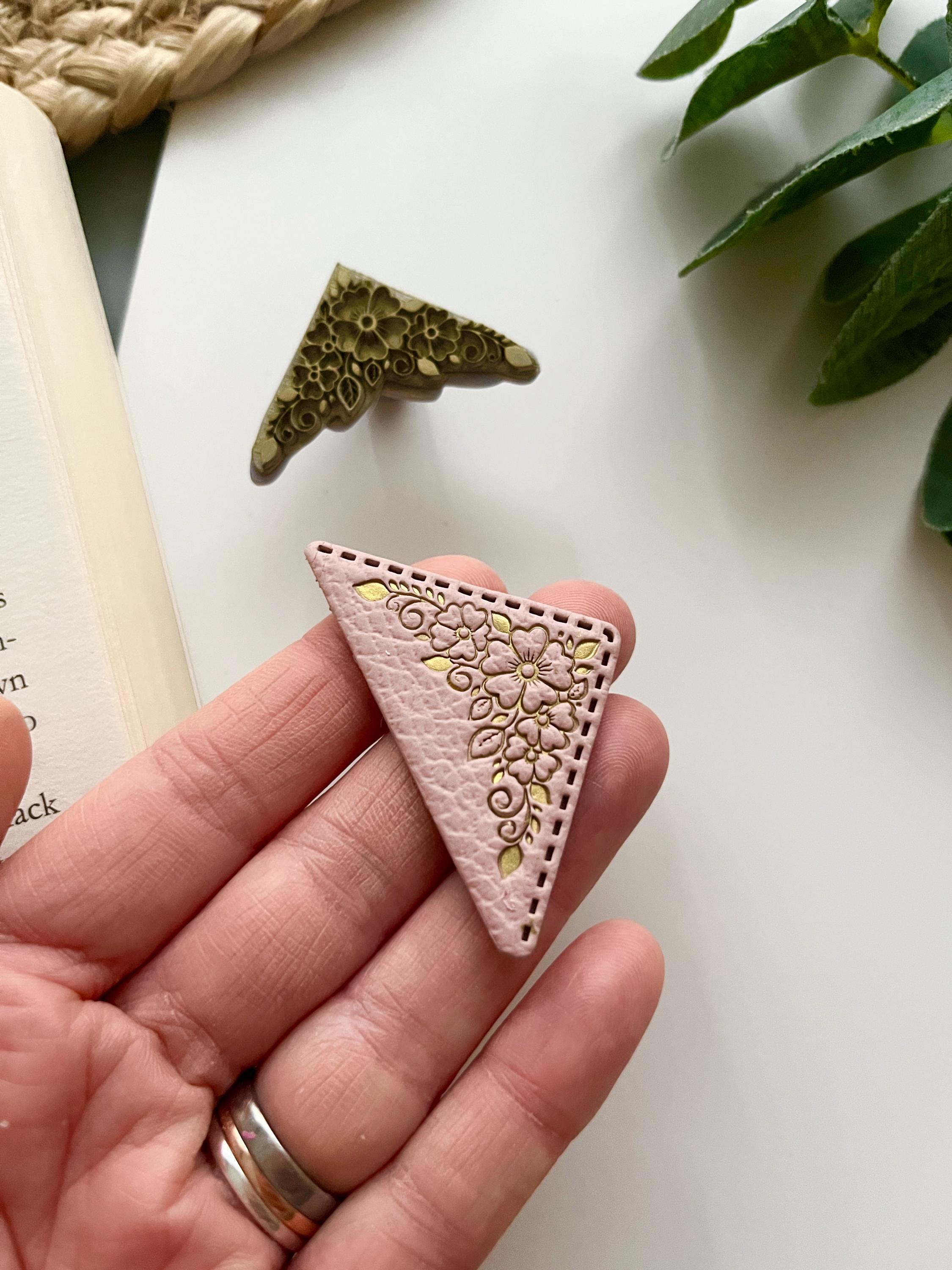 Corner Bookmarks: Polymer Clay Embossed Cutters - Veeclaydesign Shop - Etsy