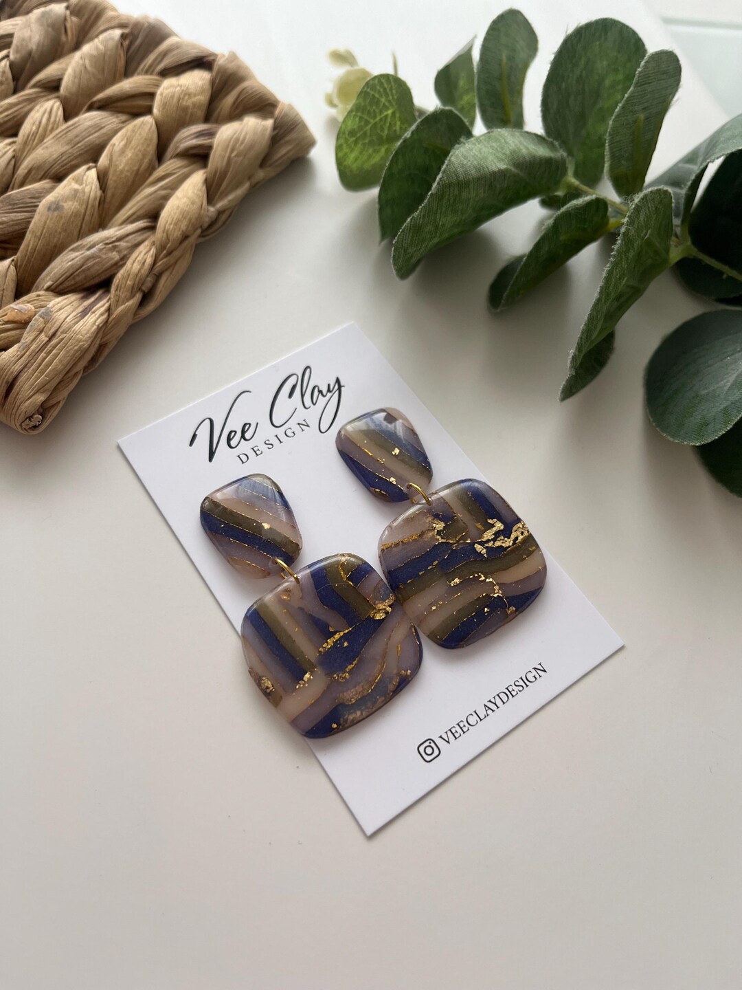 Turtle Shell Polymer Clay Earrings Botanical Earringspolymer Clay ...