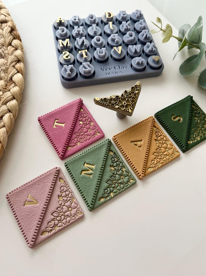 Ornate Flower Corner Stamp - Polymer Clay Embossed Cutter ...