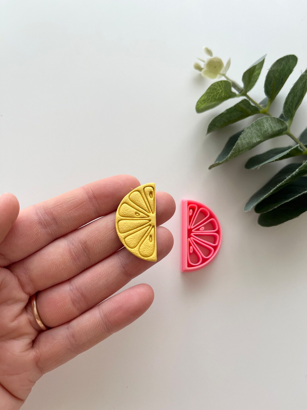Half Embossed Lemon Clay Cutter / Polymer Clay Tools / Jewellery Tools ...
