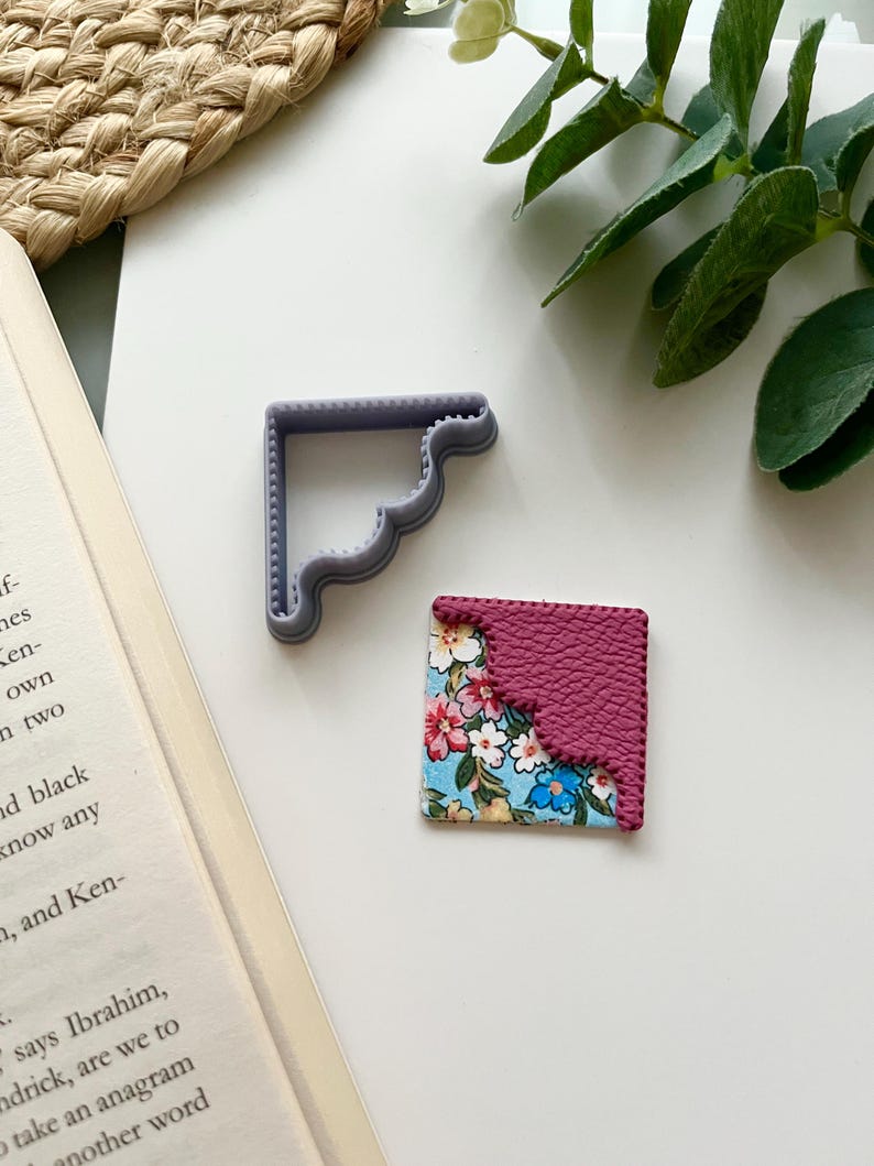 Corner Bookmarks: Polymer Clay Embossed Cutters - Veeclaydesign Shop - Etsy