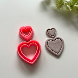 Framed Embossed Hearts Cutter / Polymer Clay Tools / Jewellery Tools ...
