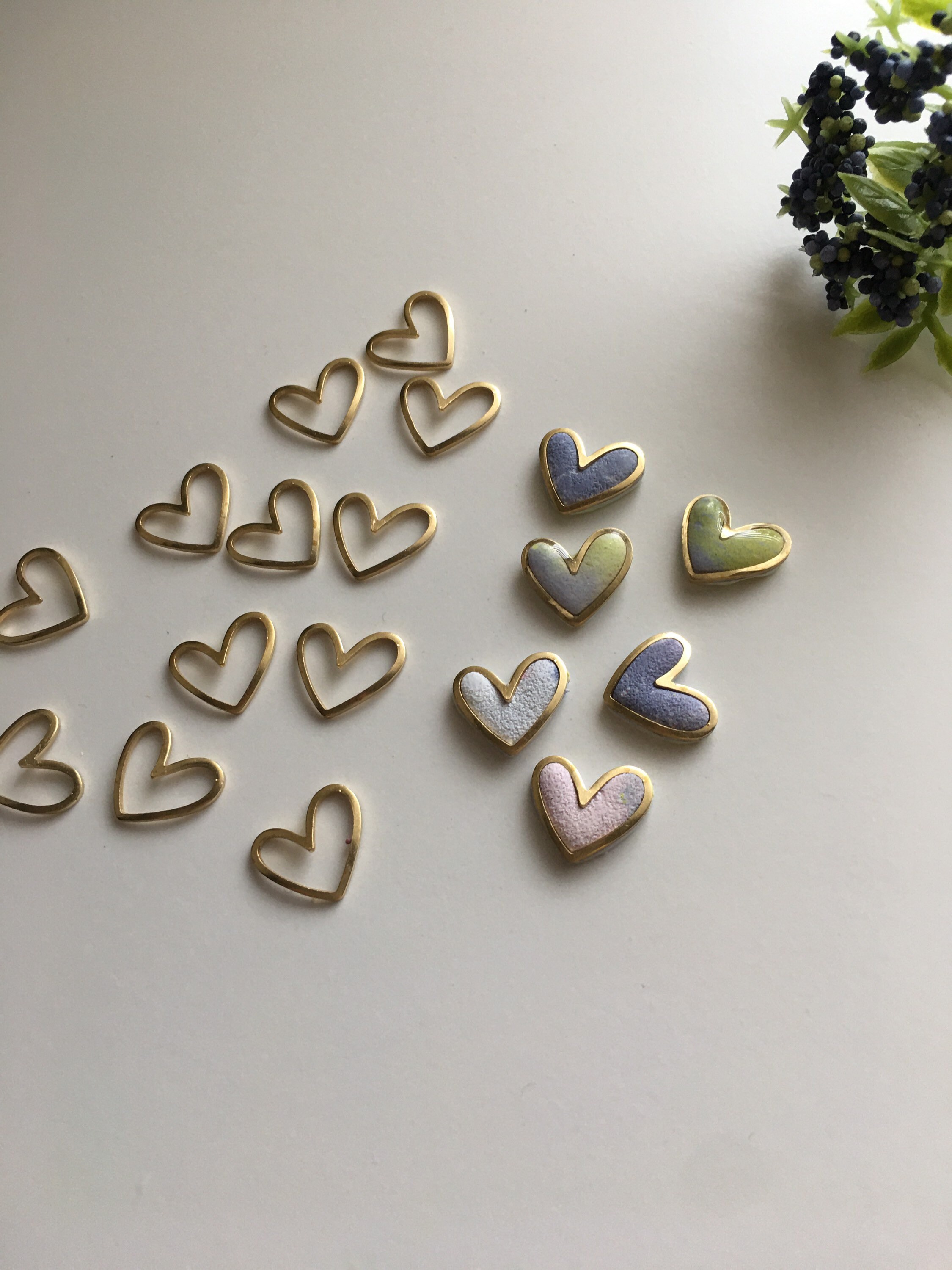 Heart Brass Charm #1 (2pcs)⎟daisy Polymer Clay Earrings⎟statement ...