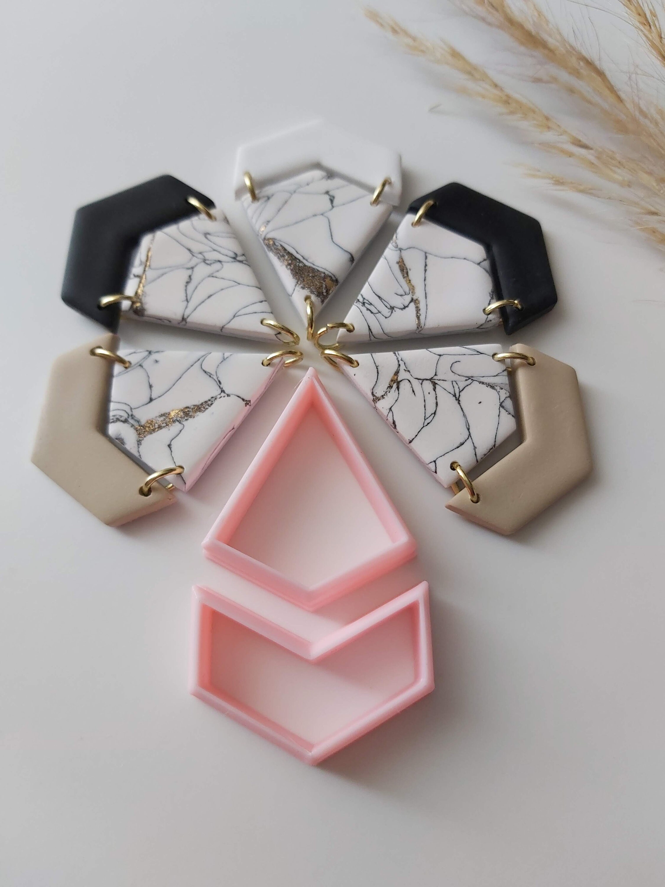 Chevron Clay Cutter Set / Long Diamond Chevron 2pc / Polymer - Etsy