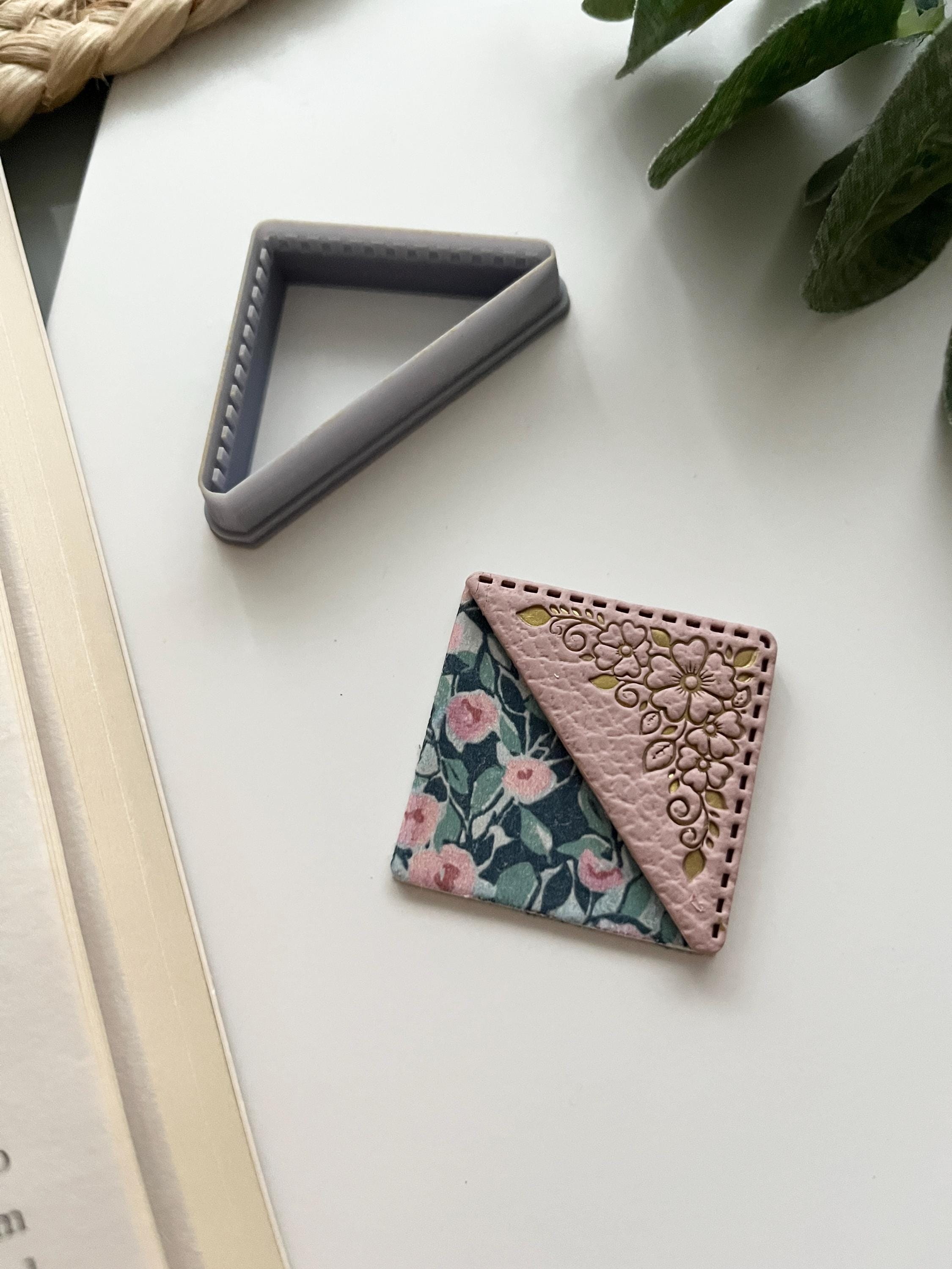 Corner Bookmarks: Polymer Clay Embossed Cutters - Veeclaydesign Shop - Etsy