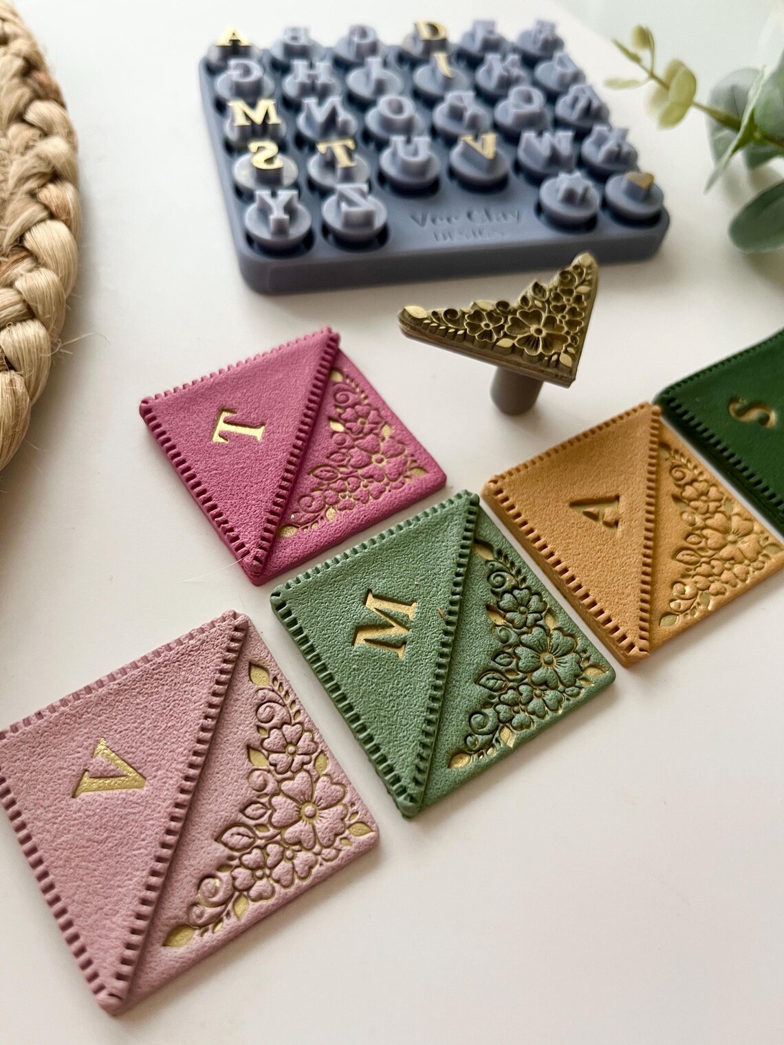 Ornate Flower Corner Stamp - Polymer Clay Embossed Cutter ...