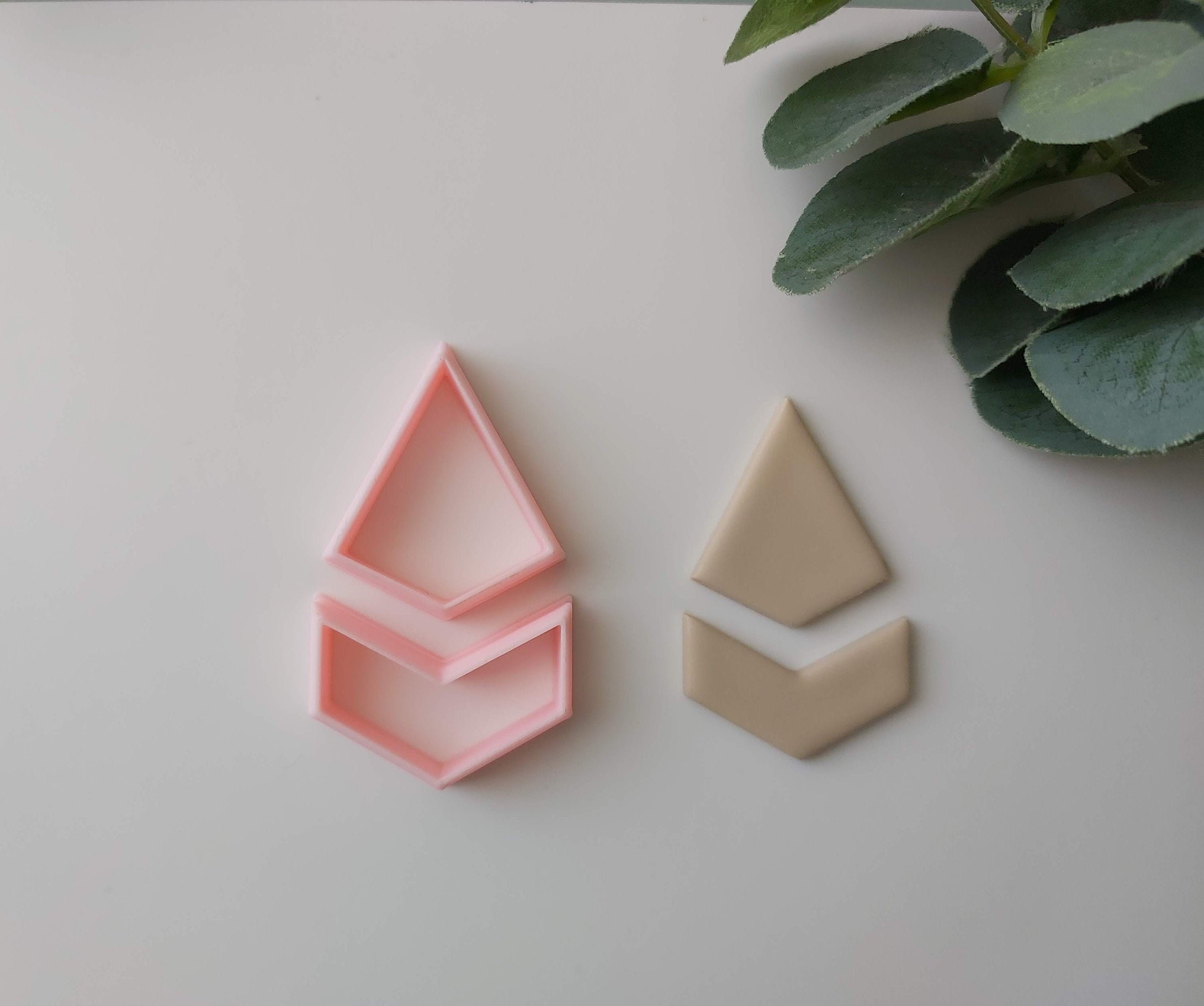 Chevron Clay Cutter Set / Long Diamond Chevron 2pc / Polymer - Etsy