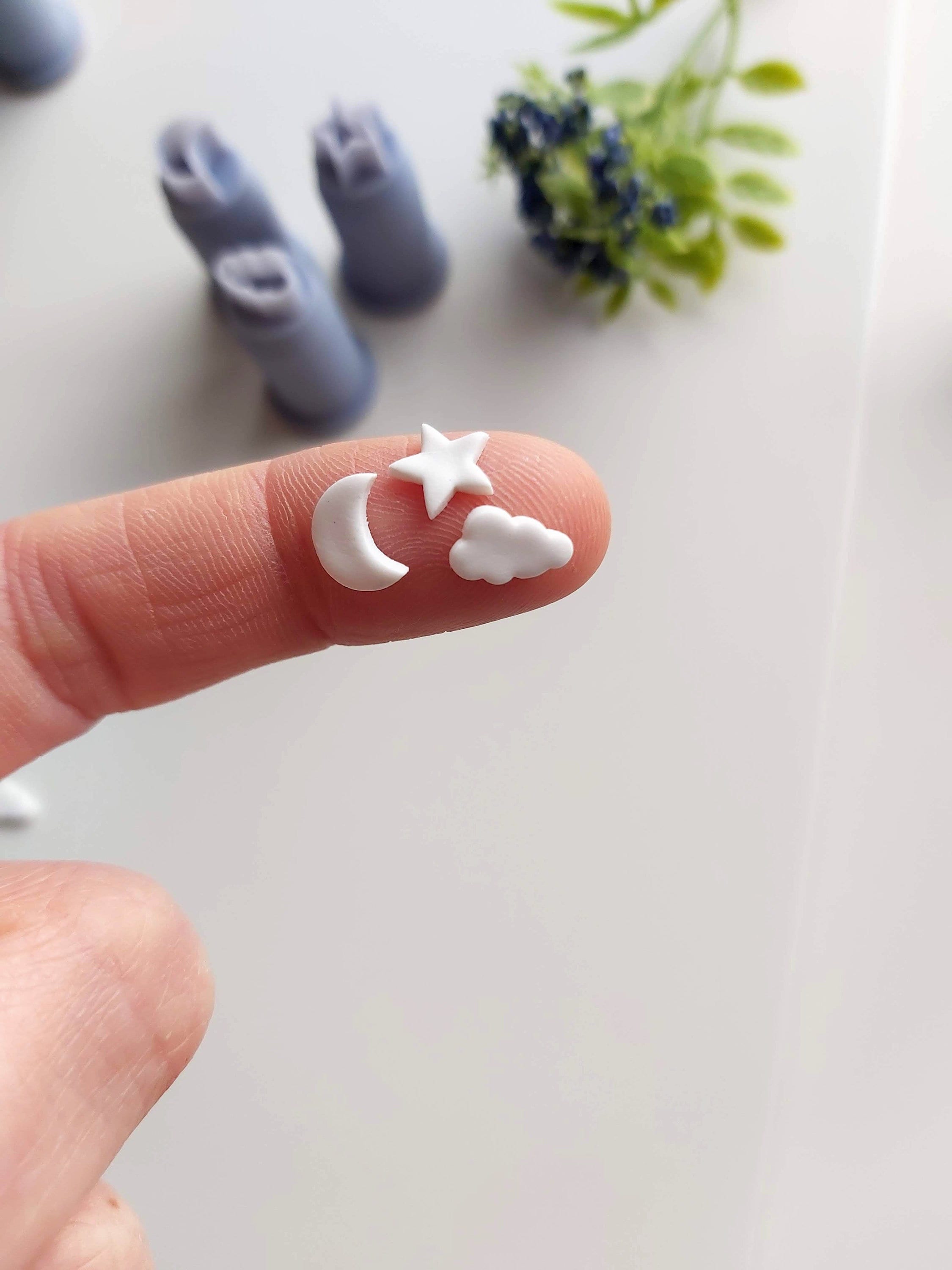 Moon Star & Cloud Set of 3 Mini Clay Cutter / Polymer Clay - Etsy