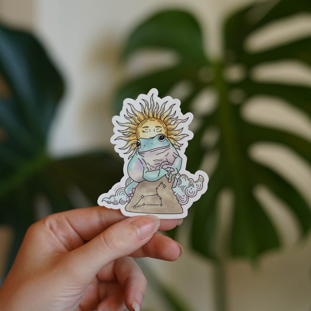 Leo Frog Star Sign Frog Vinyl Sticker - Etsy