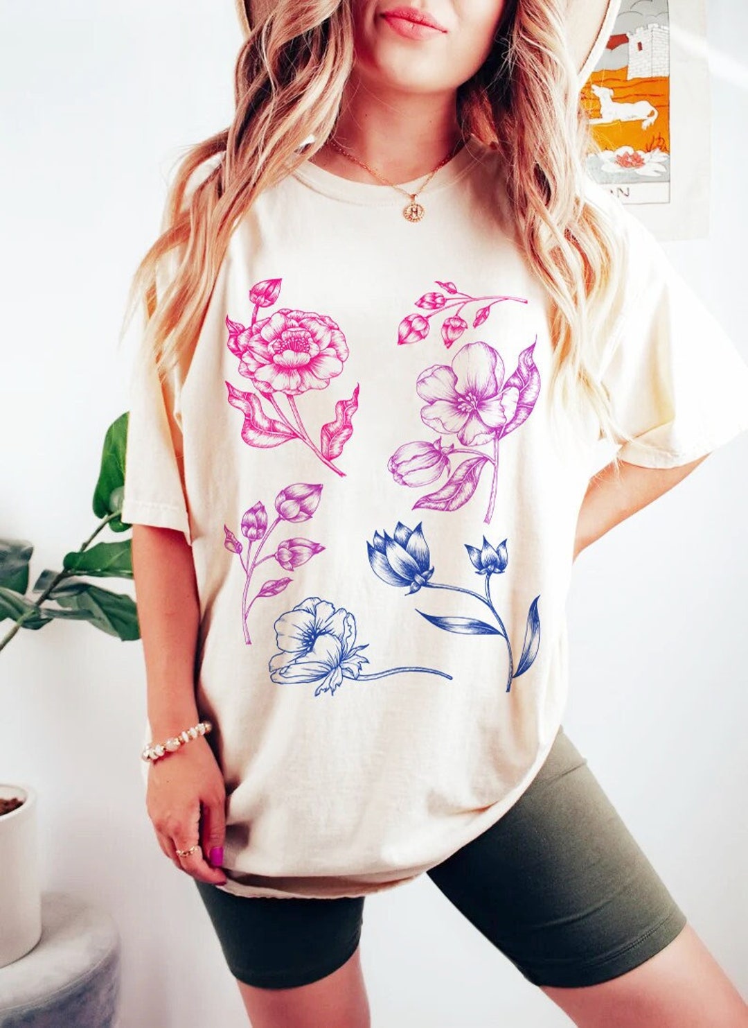 Subtle Bisexual Pride Shirt | Floral Bisexual Shirt | Cottagecore ...