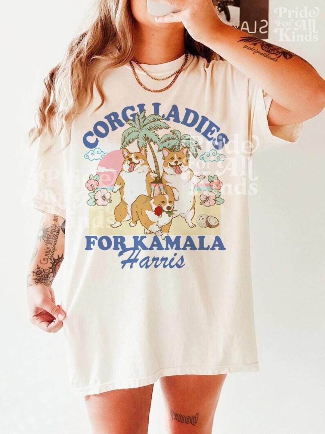 Corgi Ladies for Kamala Harris Childless Dog Lady Corgi Lady Corgi Mom ...