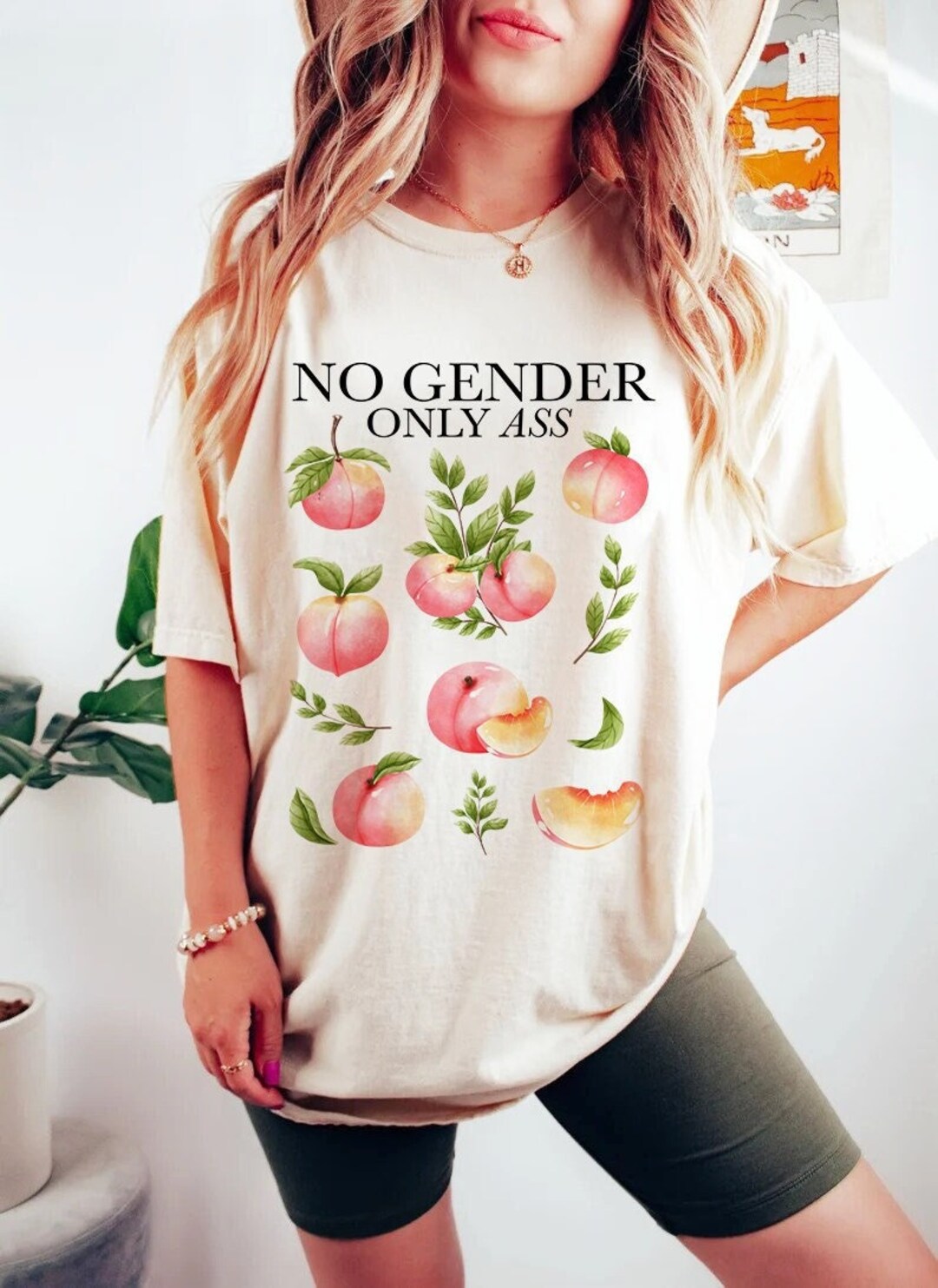 No Gender Only Ass Shirt Boho Cottagecore Peach Nonbinary Shirt Enby ...