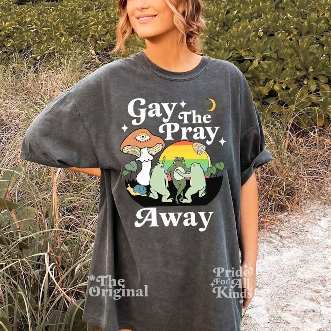 Comfort Colors - Gay the Pray Away Shirt | Gay Frog | Funny Lgbtq Shirt ...