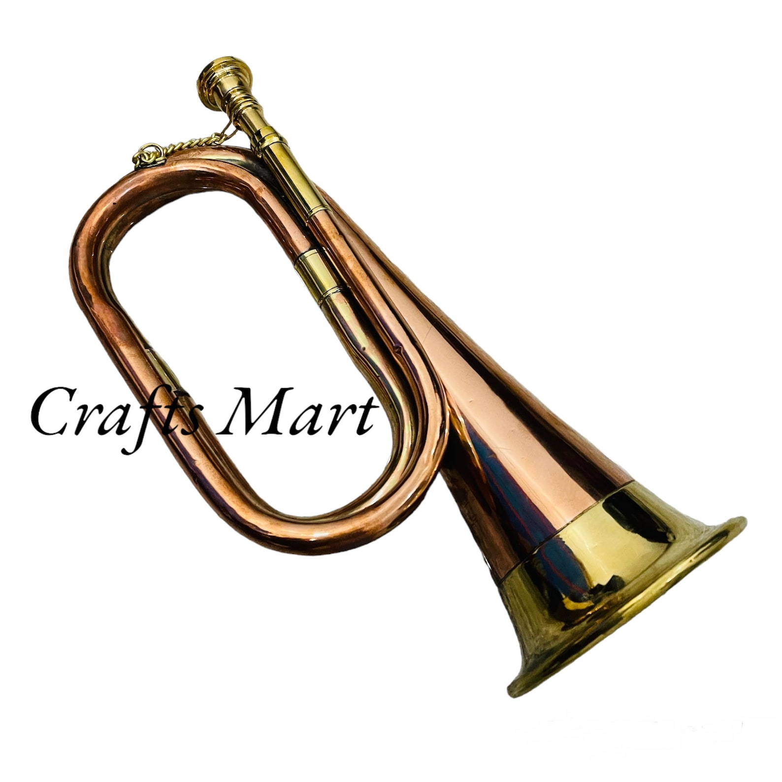 Parade Style Bugle Brass & Copper Low Pitch Bugle Army Military Copper ...