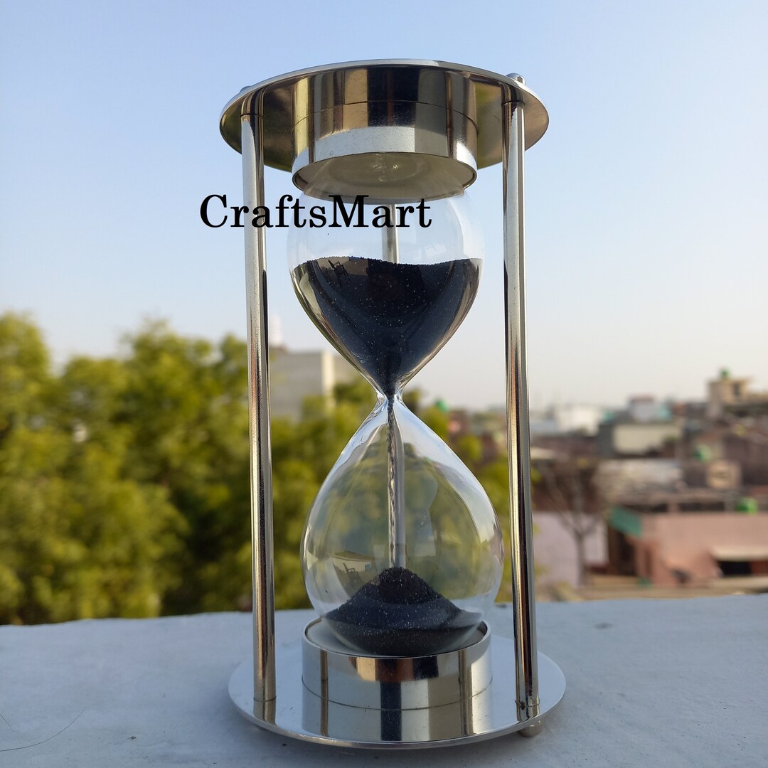 Steel Sand Timer Hourglass, Black Sand, Anniversary Gift - Etsy