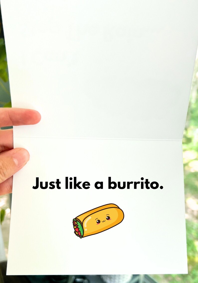 Beautiful Like a Burrito Card Greeting Funny Quote Thinking of You ...