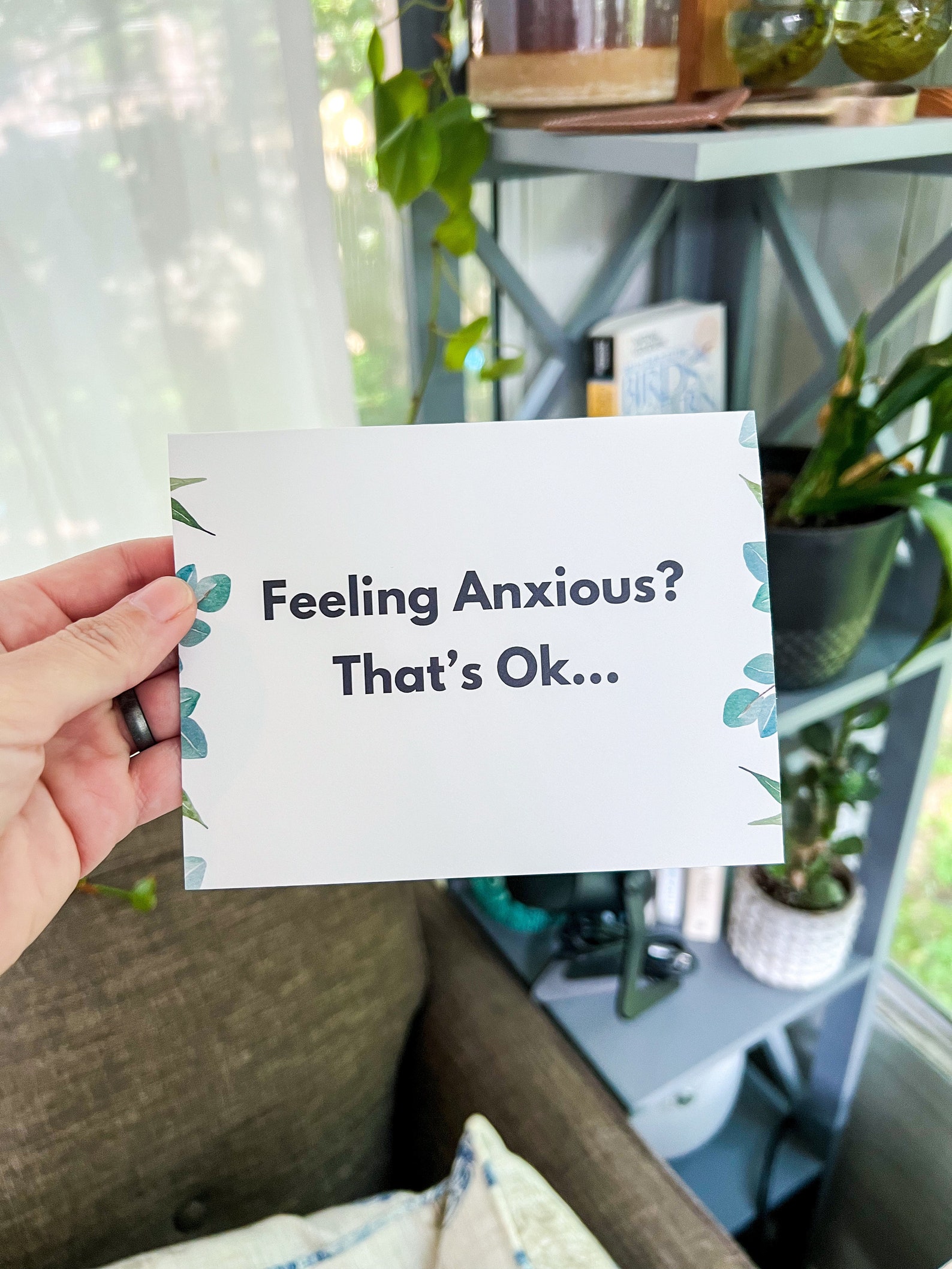 Anxiety Support Greeting Card Encouragement for Anxiety Watercolor ...