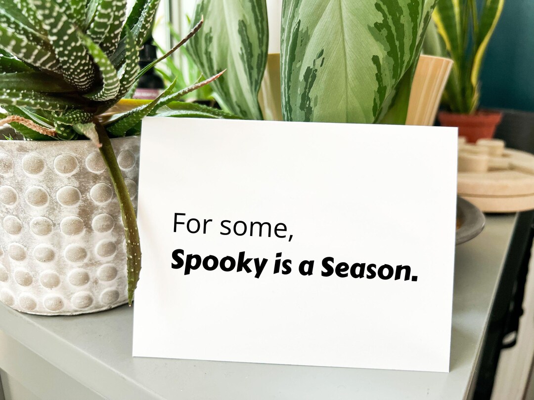Spooky Season Friend Card - Cute Ghost - Funny Quote Card - Thinking of ...