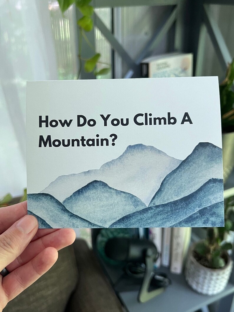 Supportive Affirmation Note Card Watercolor Mountain Scene 'how Do You ...