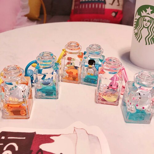 Astronaut Liquid Keychain Boba Keychain Quicksand Keychain - Etsy