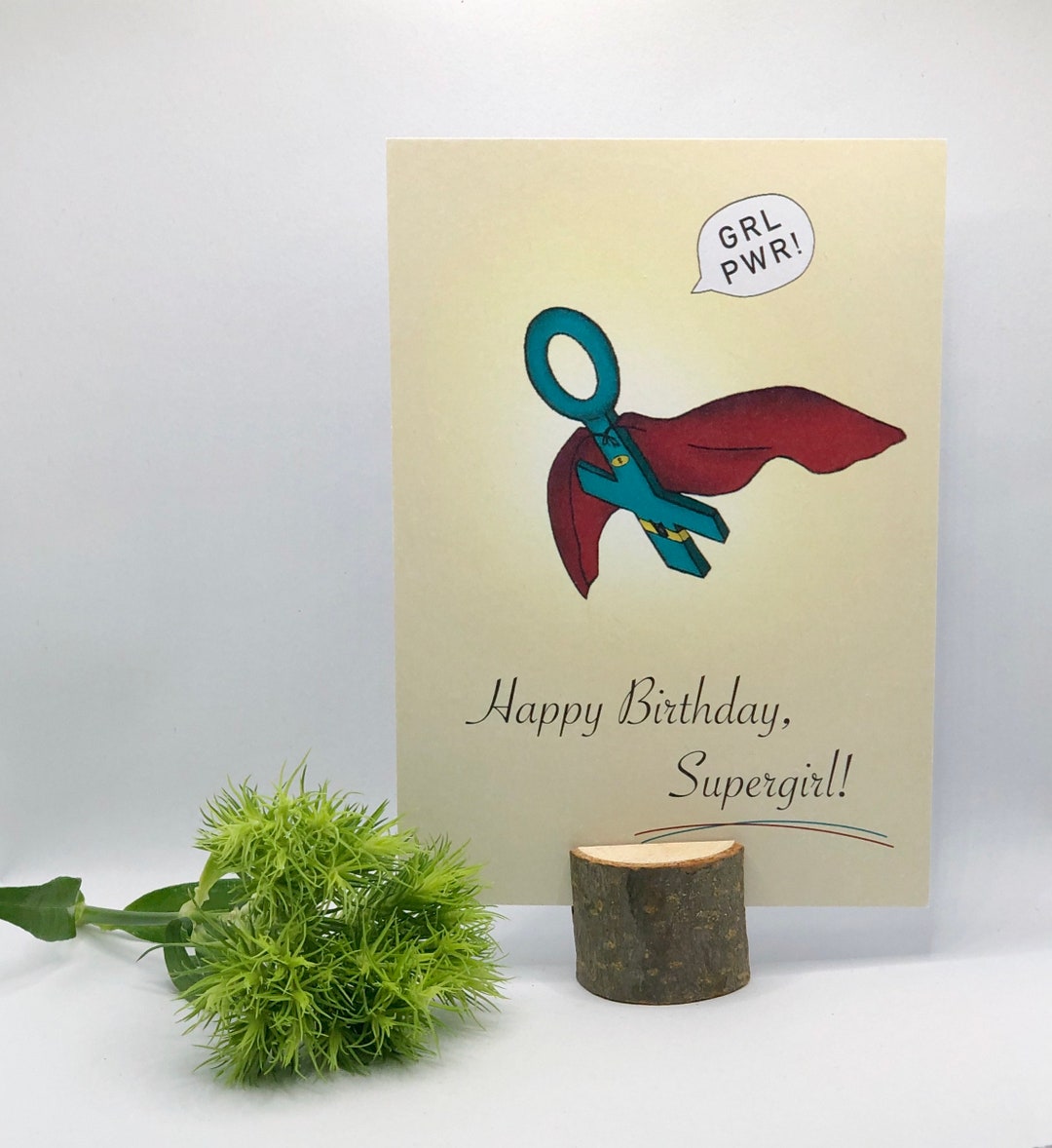 Postcard happy Birthday, Supergirl Girl Power Women Power Greeting Card ...