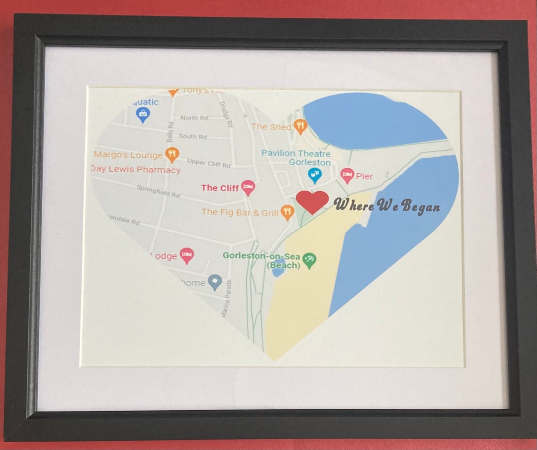 Personalised Map showing a special occasion. First Meet, First Date ...
